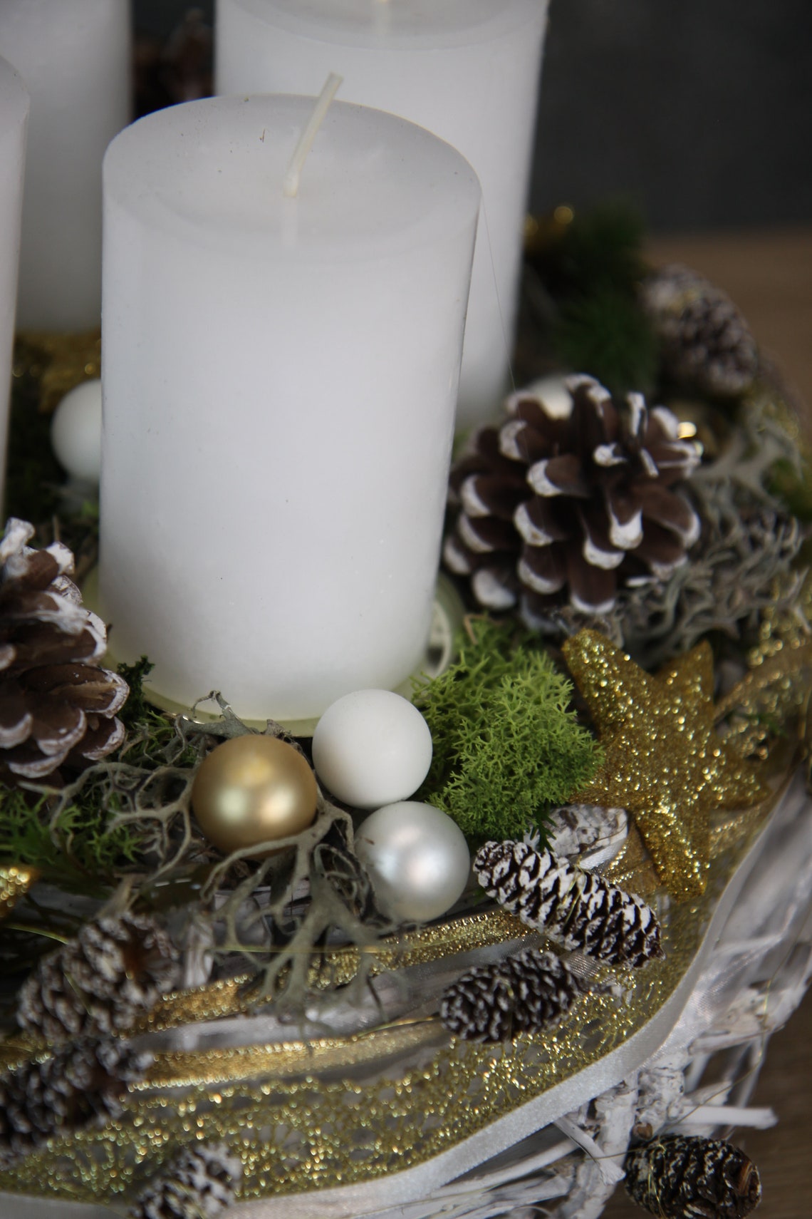 Advent Wreath Advent Calendar Gold or Silver Glitter Stars | Etsy