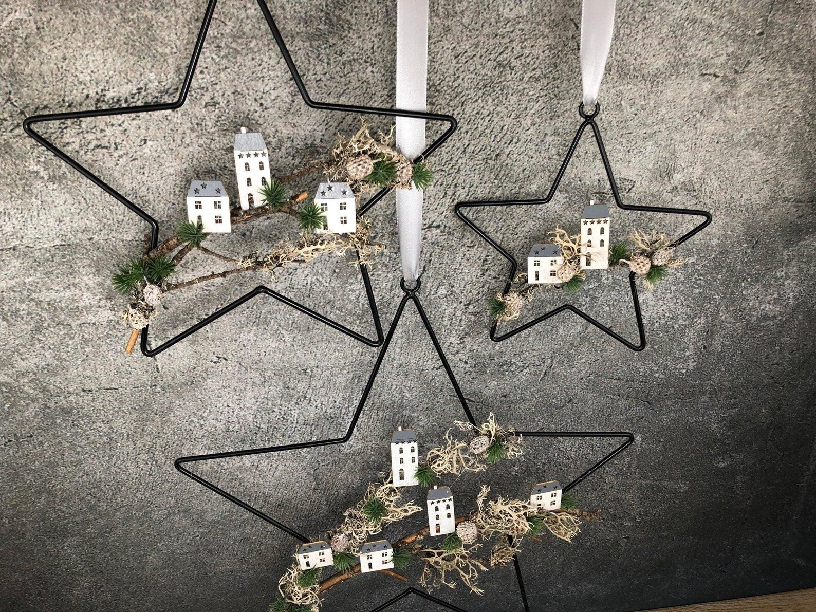 Star Window Decoration Houses House Door Wreath Advent Modern Ring ...