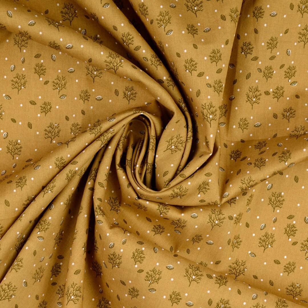 Cotton Fabric Poplin Trees, Mustard Yellow - Etsy