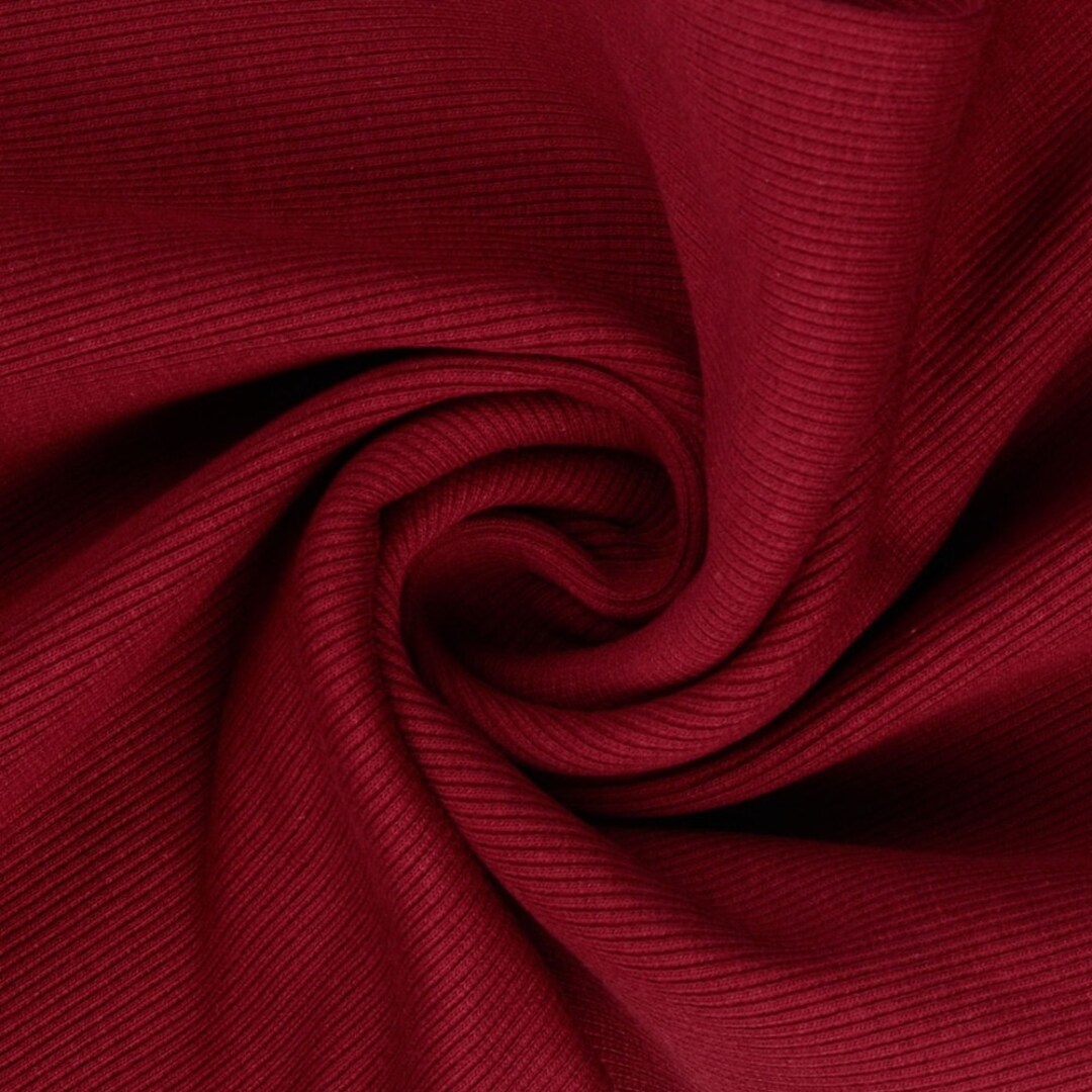 Cuff Fabric Ribbed Uni Dark Red/bordeaux - Etsy