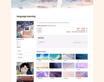 Language Learning Notion Template Language Learning Planner - Etsy