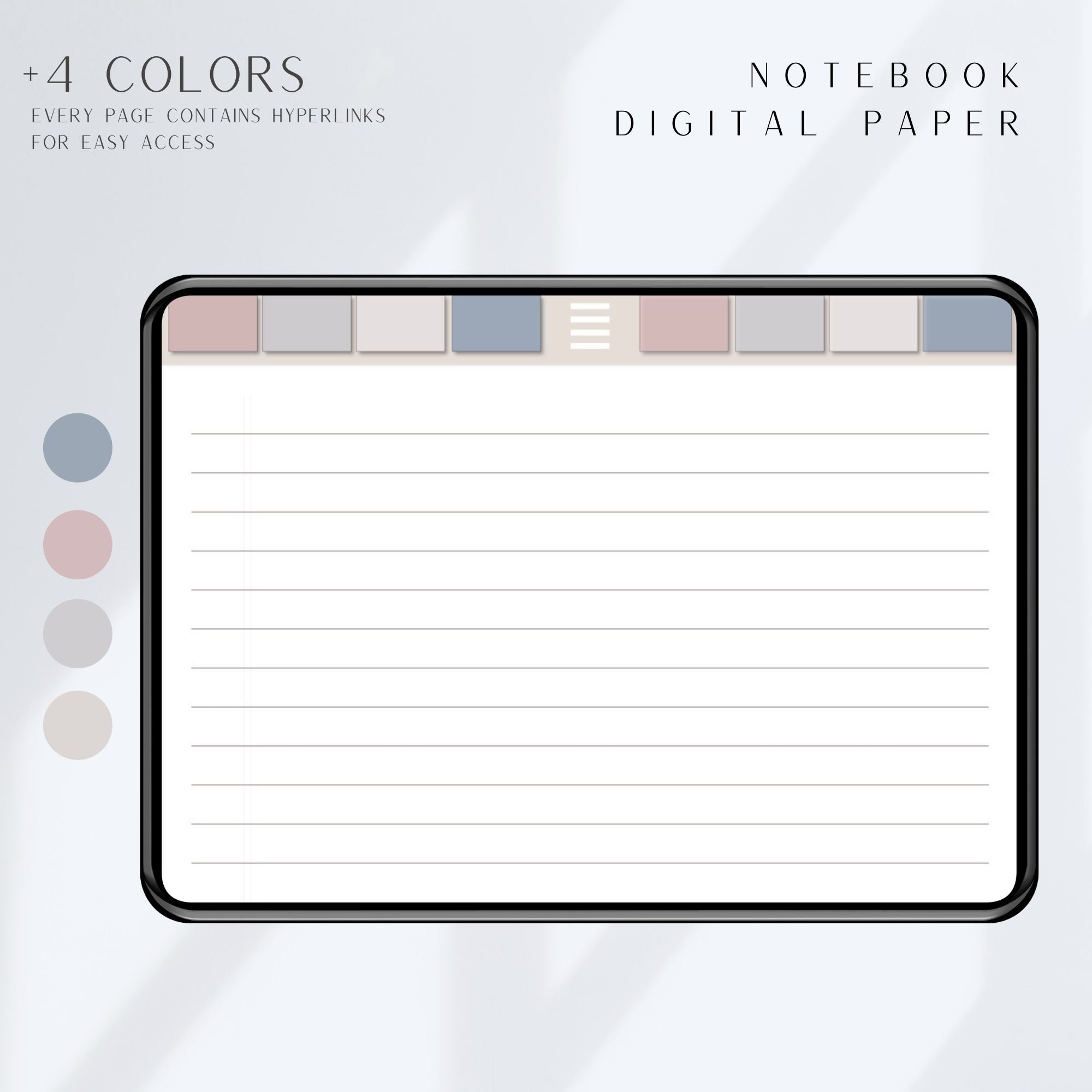 Landscape Digital Notebook Notebook Spreads Lines Grid | Etsy