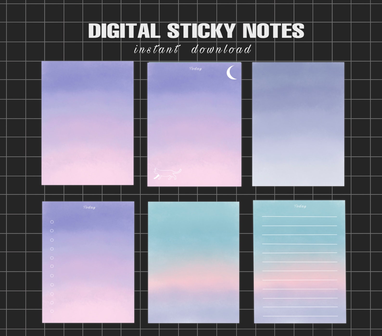 Aesthetic Digital Notepad Fantasy Memo pad To Do List | Etsy