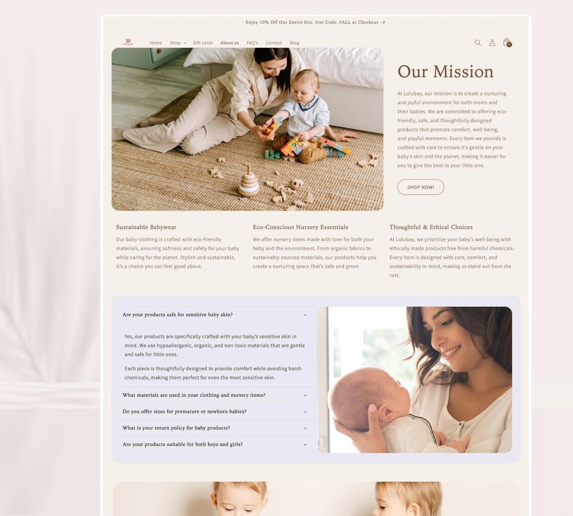Lulubay - Nursery Boutique Shopify Theme, Baby Store Shopify Template ...