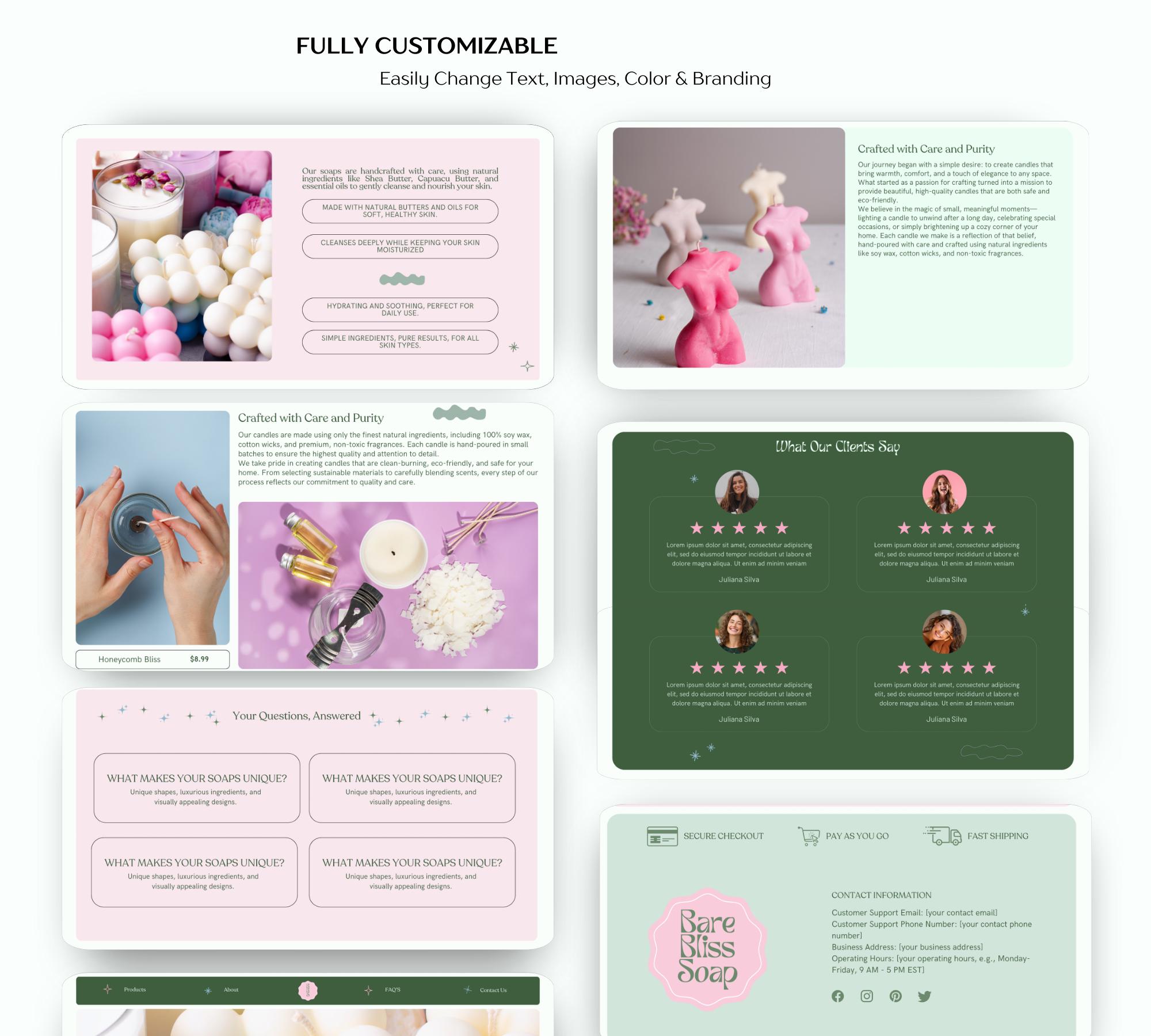 Soft Pastel Canva Website Template for E-commerce, Online Store, Online ...