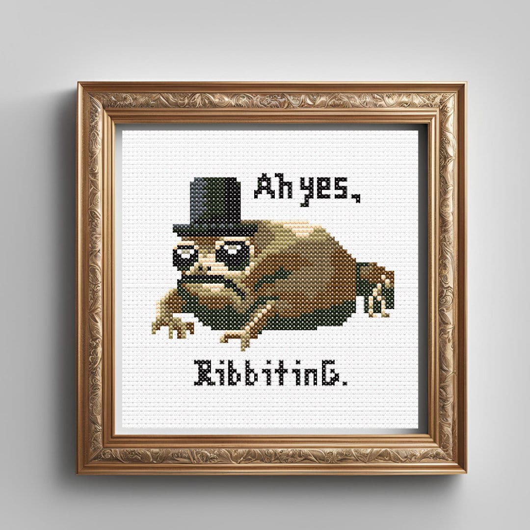 Ribbiting Frog Beginner Cross Stitch Pattern 70x70 Stitches - Etsy