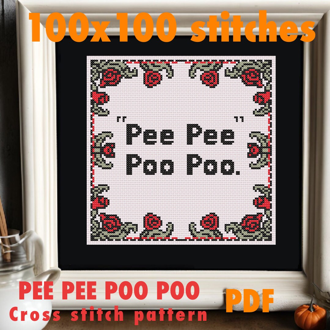 Pee Pee Poo Poo Cross Stitch Pattern - Etsy