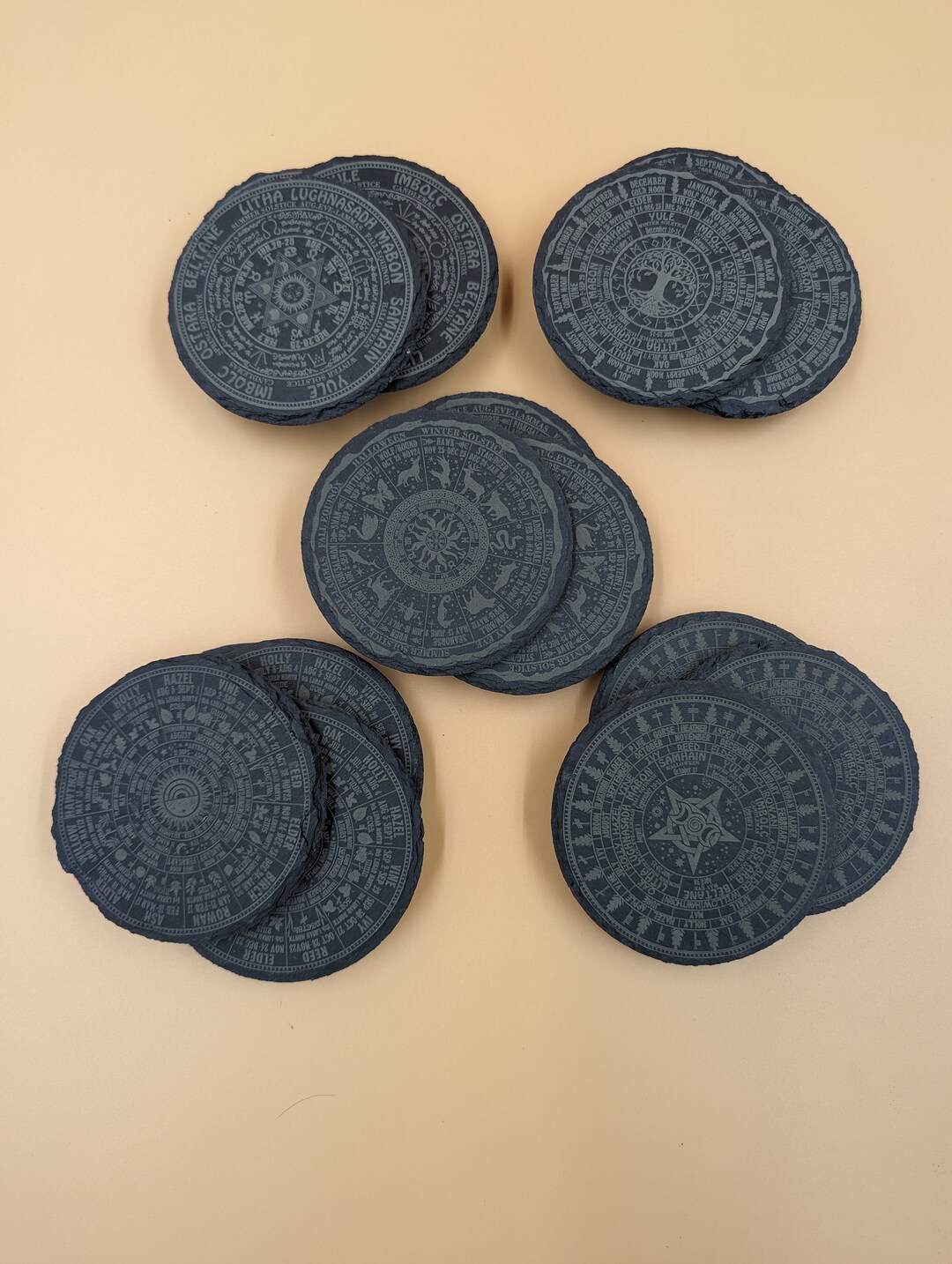Zodiac Wheel Slate Coaster Set - Choose Your Design, Free Shipping - Etsy