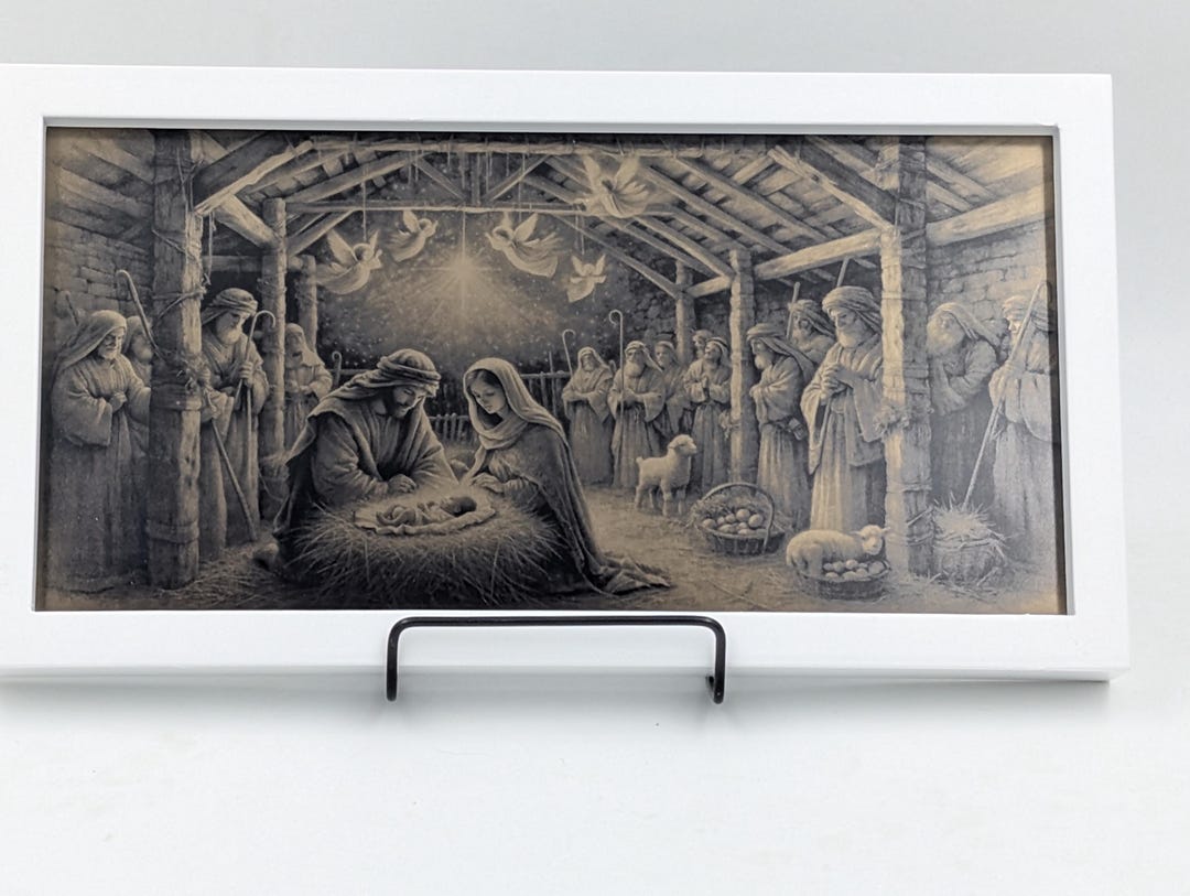 Framed Nativity Scene Metal Engraving (12.75x6.75) - Etsy