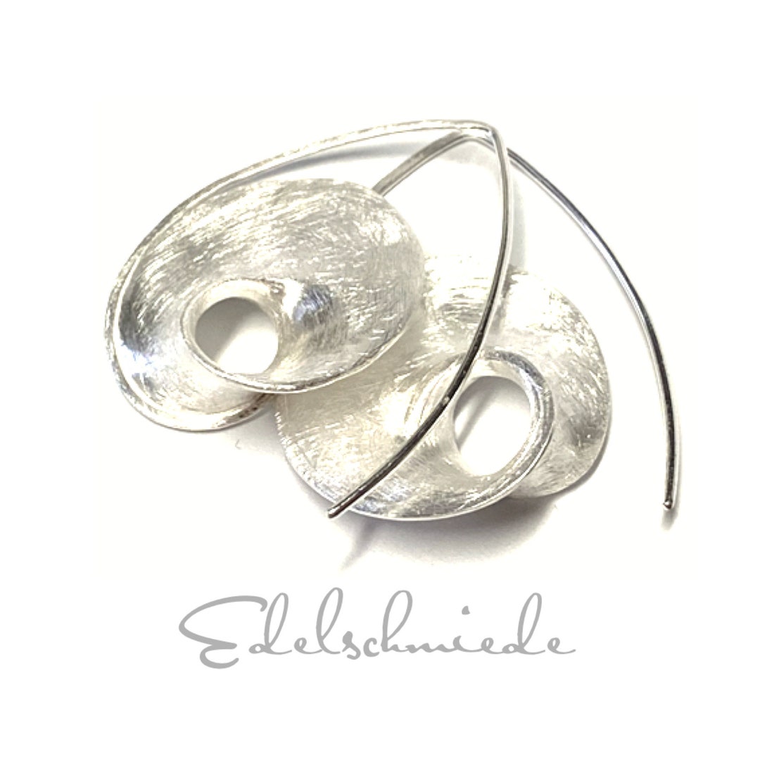 Earring 925 Silver Ice Matt Modern Shape Earring Pendulum - Etsy