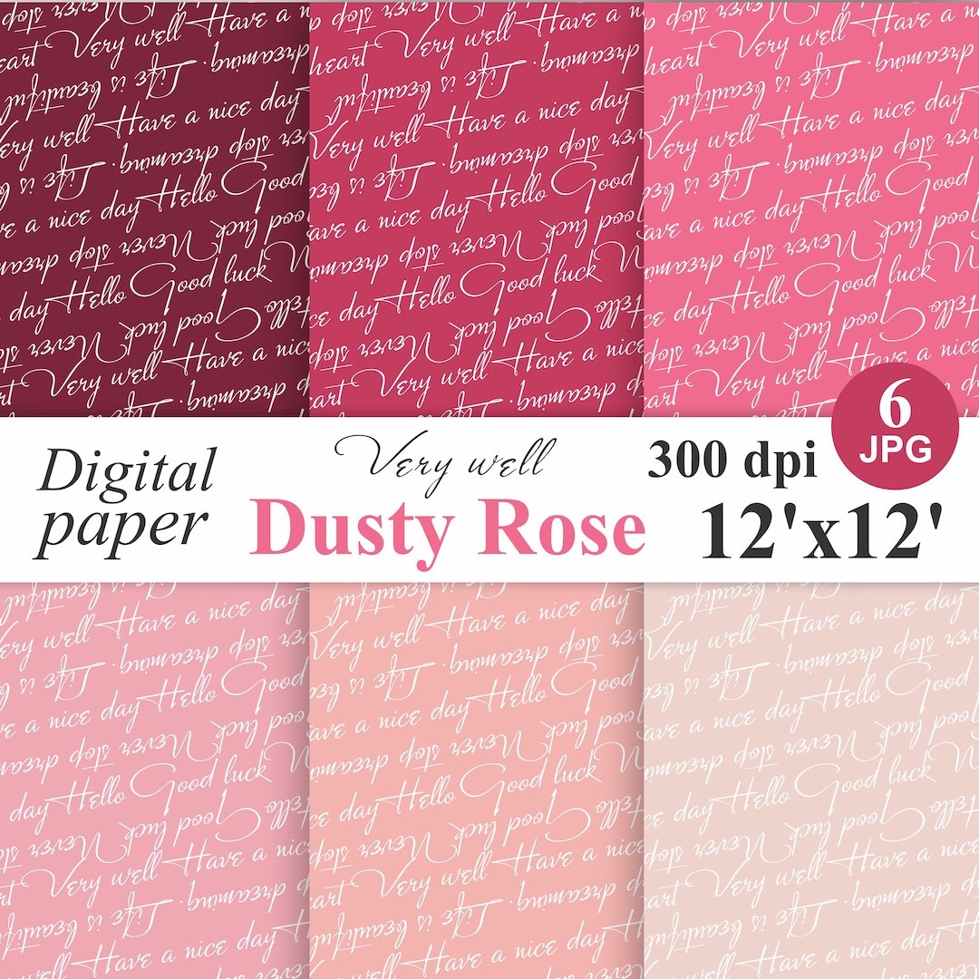 Digital Paper, Scrapbooking Paper Set, Pink Shades, Beautiful Color ...