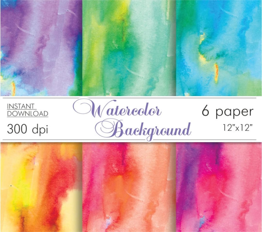 Watercolor Digital Paper, Watercolor Paper, Watercolor Backgrounds ...