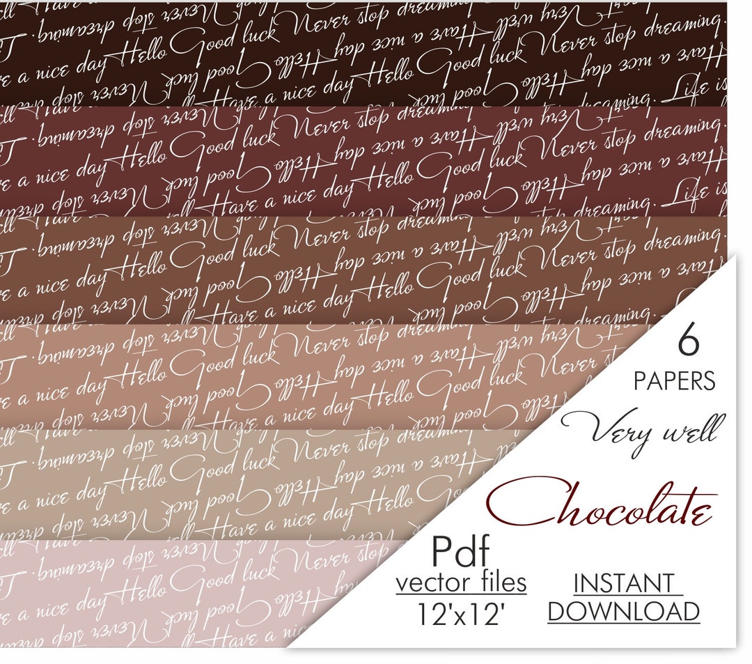 Chocolate Patterns 6 Digital Papers Pack for Instant - Etsy