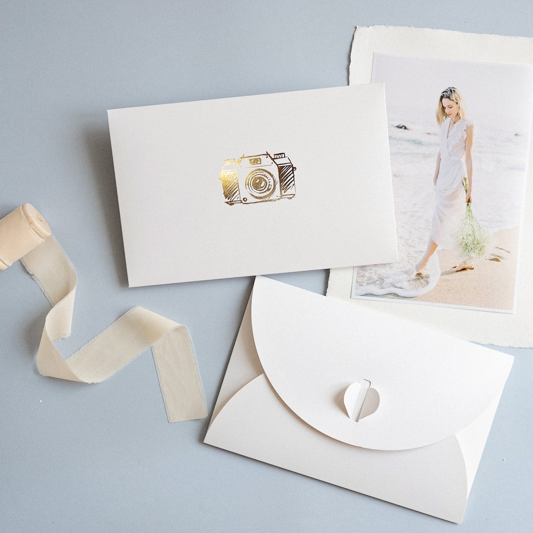 Photo Envelope (6x8) 15x23 Prints Packaging Gold Camera - Etsy UK