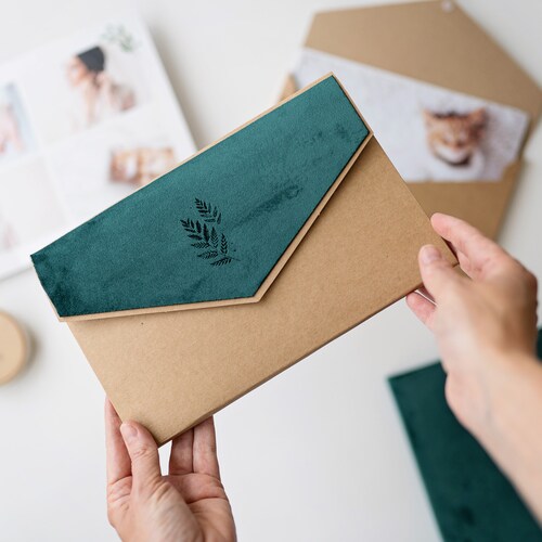 Velvet Folder Envelope for Prints 15x21 Cm With Custom - Etsy