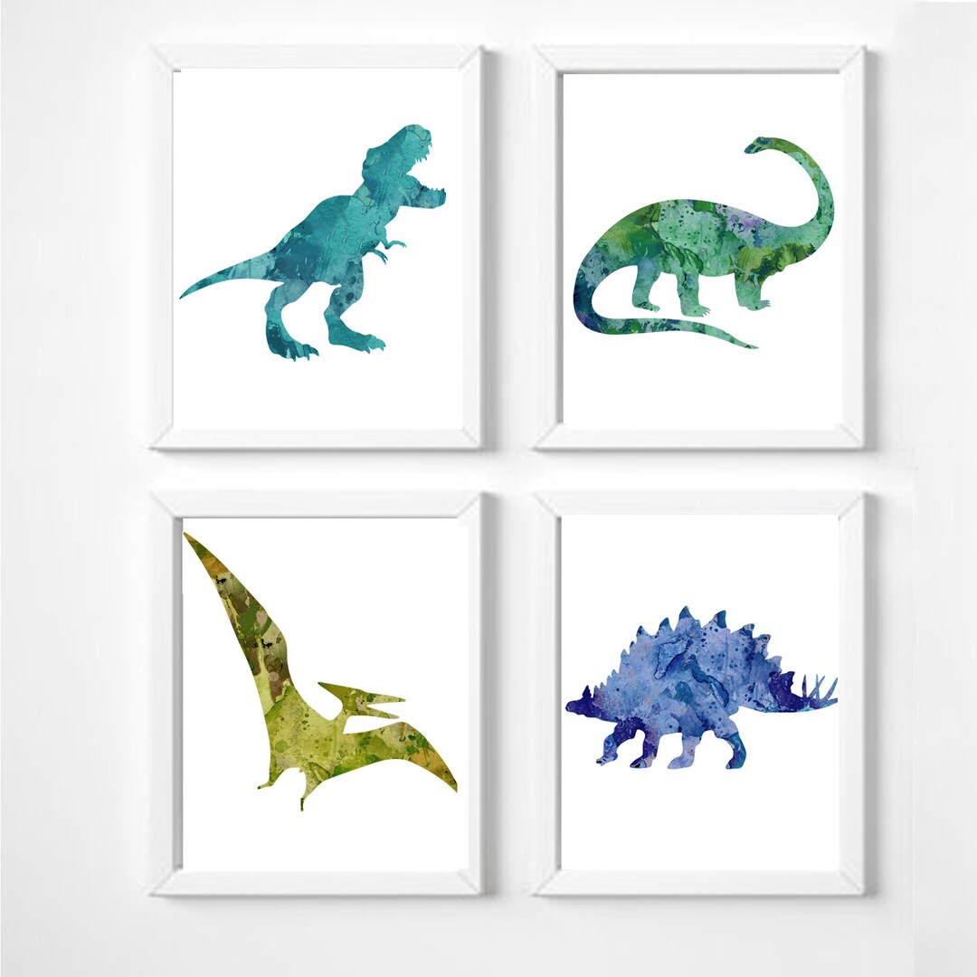 Picture Set Dinosaur Dinosaur Poster Children's Poster A4 Dino Poster ...