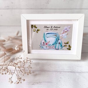 Geschenk zur Hochzeit personalisiert Bilderrahmen Auto ...