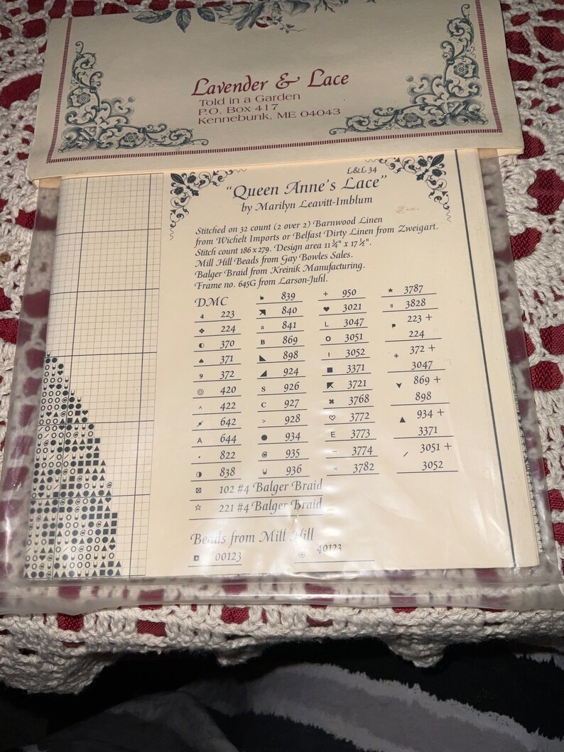 Lavender & Lace queen Anns Lace Chart - Etsy