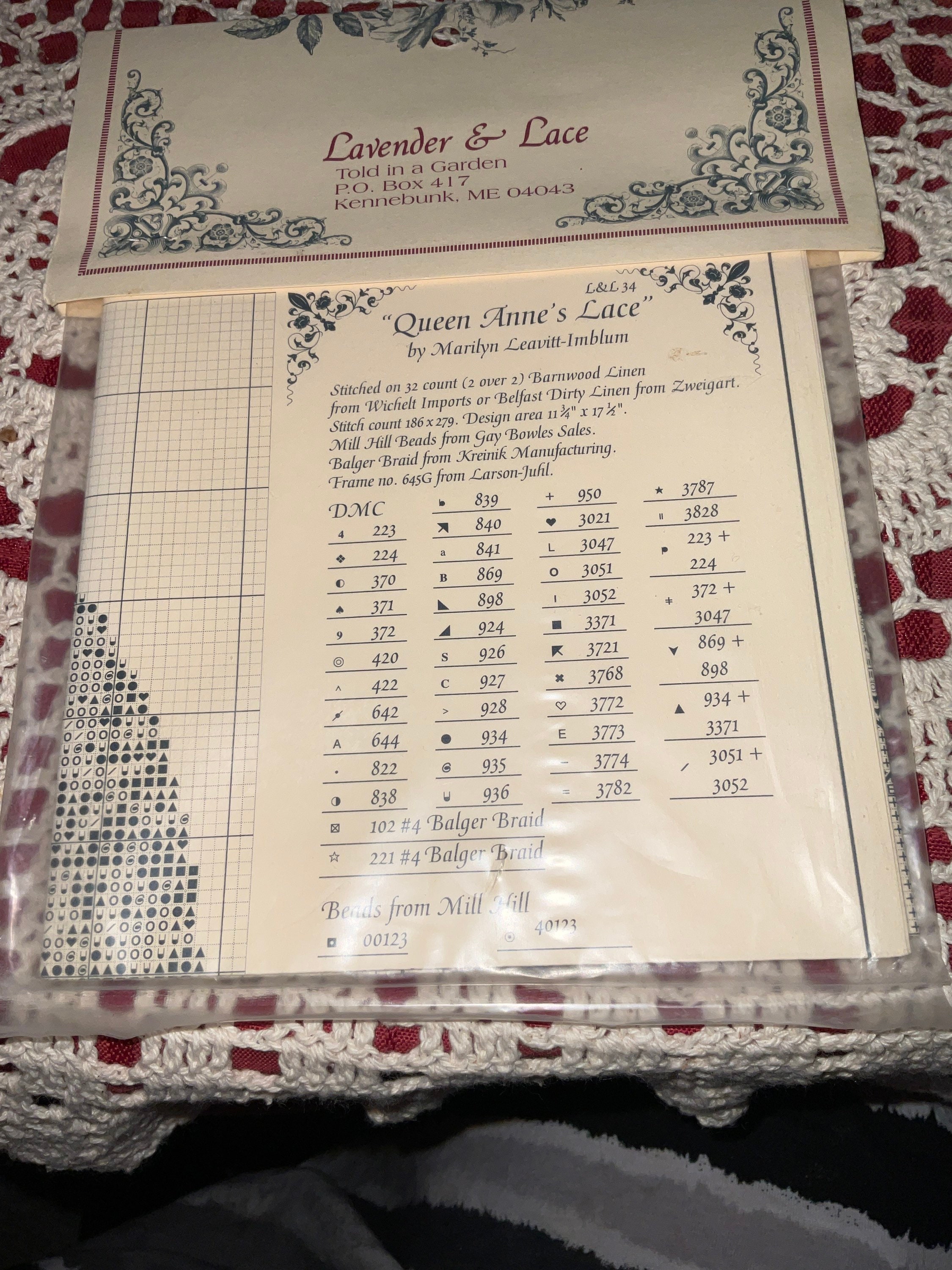 Lavender & Lace queen Anns Lace Chart - Etsy