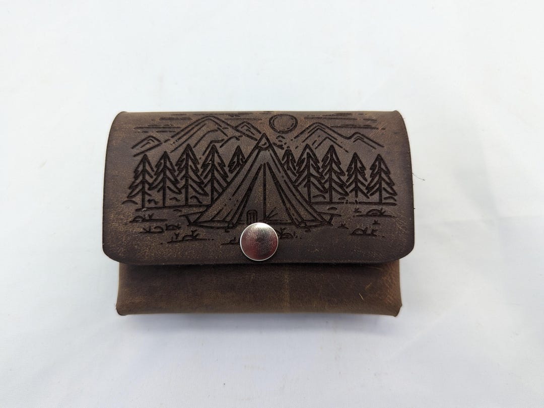 Leather Belt Pouch Sized to Fit Altoid Tin With a Laser Etch of Forest ...