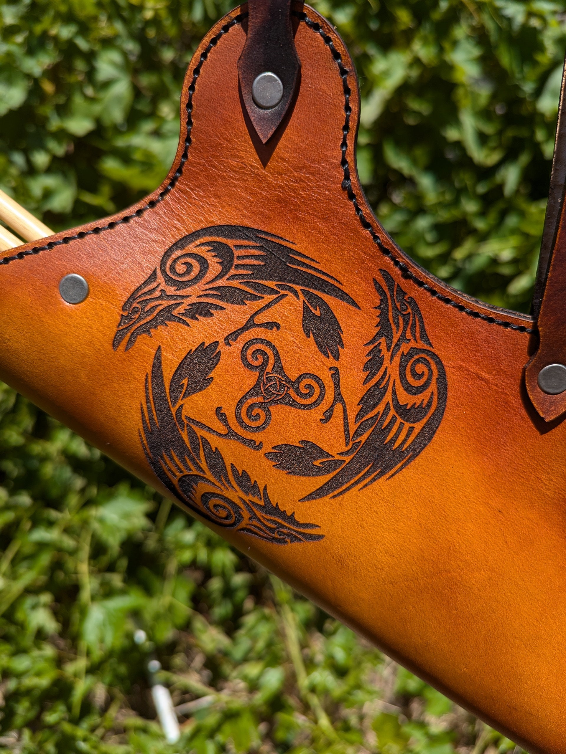 Hand Crafted Leather Hip Quiver With Viking Raven Etching - Etsy