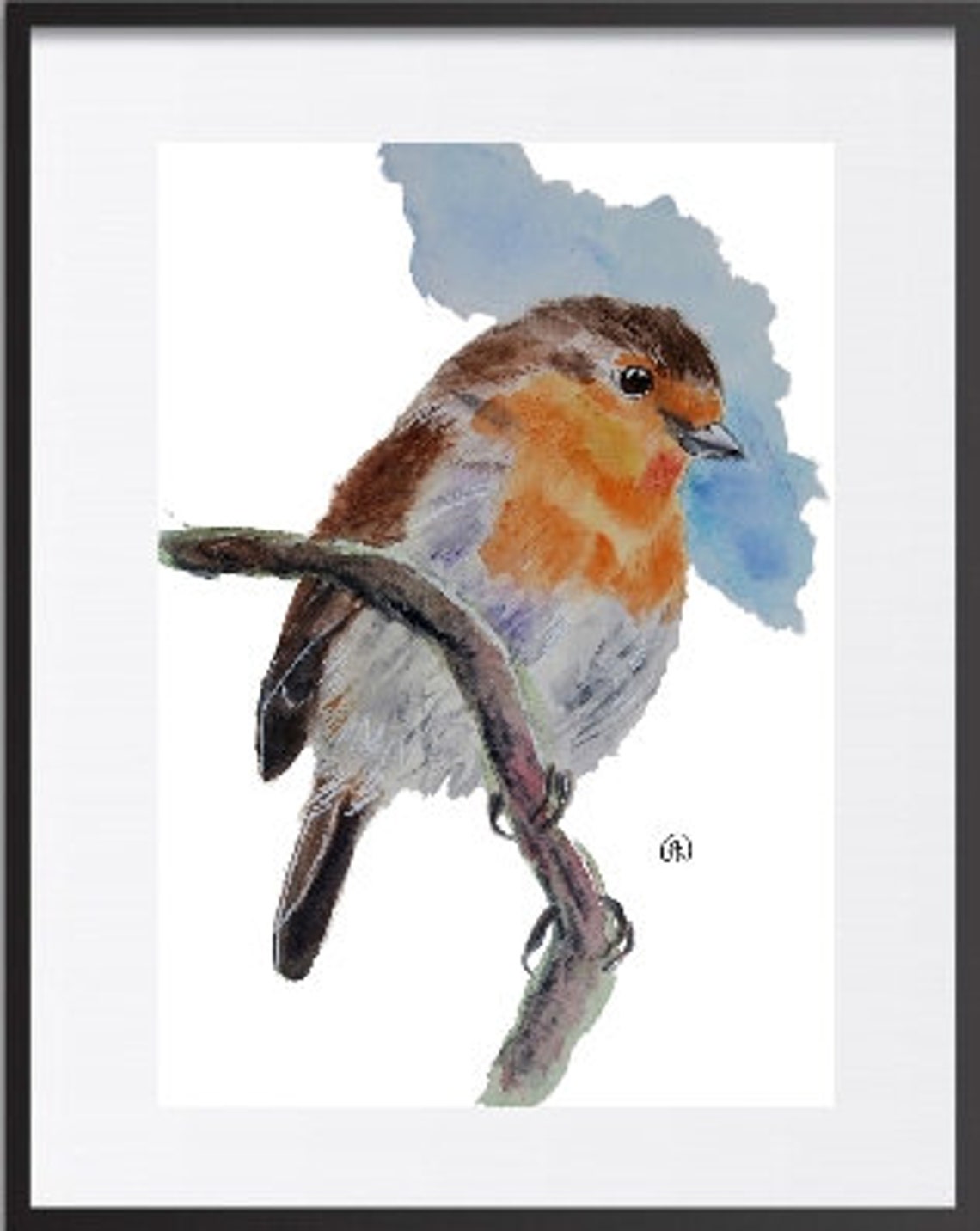 Bird Watercolor Cute Robin Art Print Bird Robin | Etsy