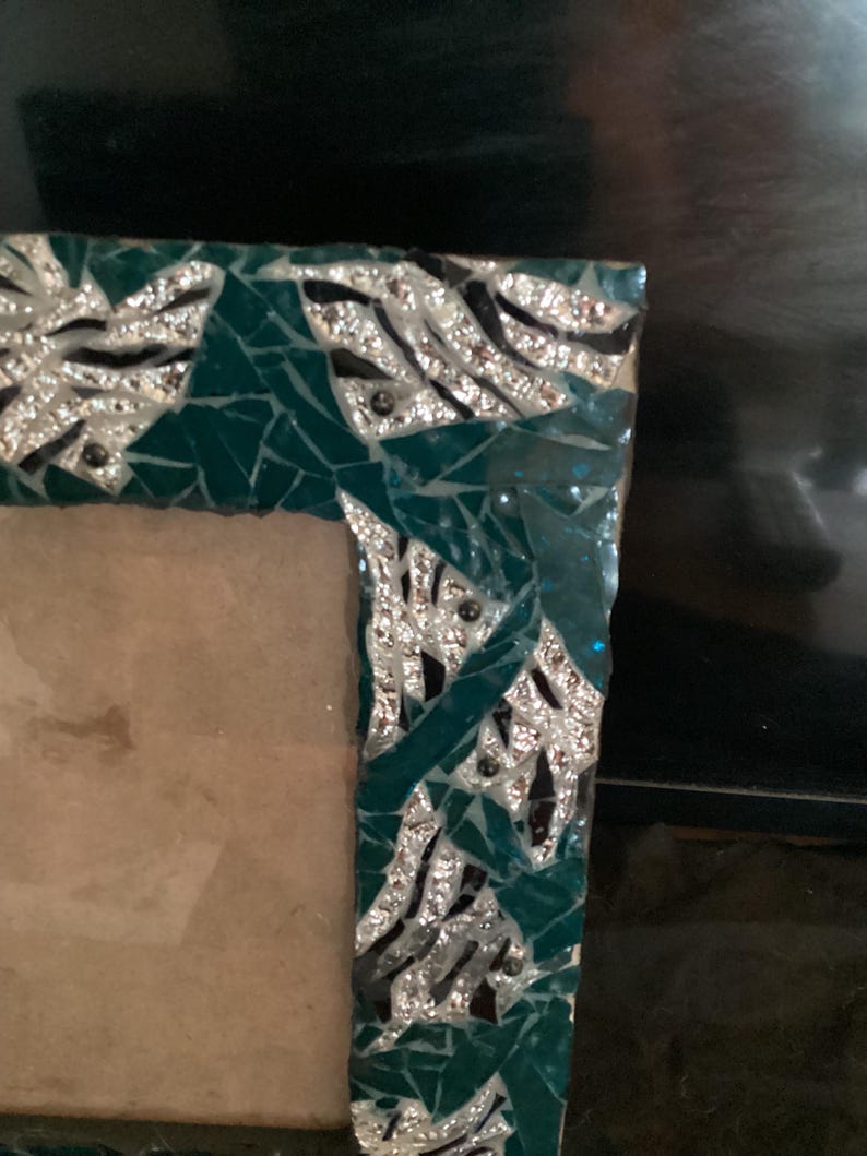 Teal Angel Fish Photo Frame: Sparkling Silver Glass - Etsy