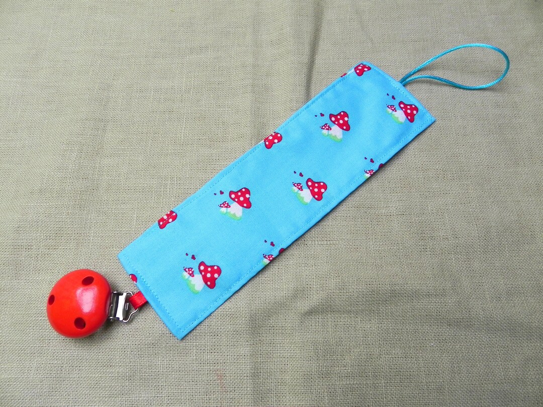 Pacifier Tape With Clip Mushrooms - Etsy