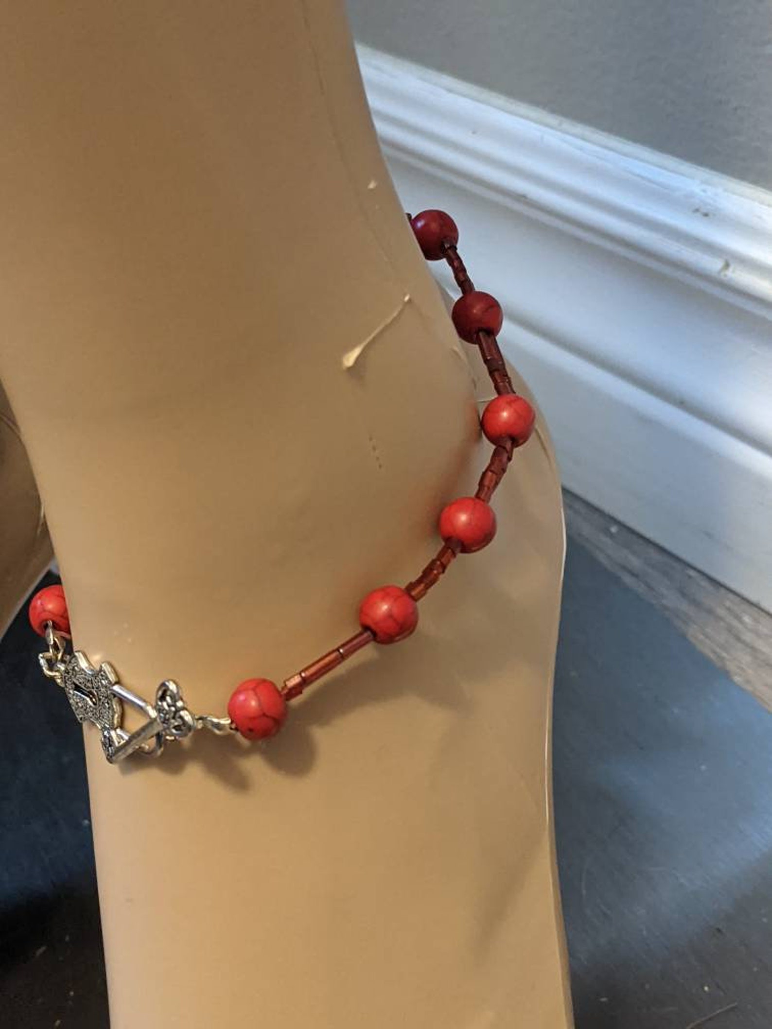 Red Anklet Red Ankle Jewelry Red Beaded Anklet Red Beads - Etsy