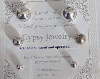 Triple Stud Earrings - Etsy