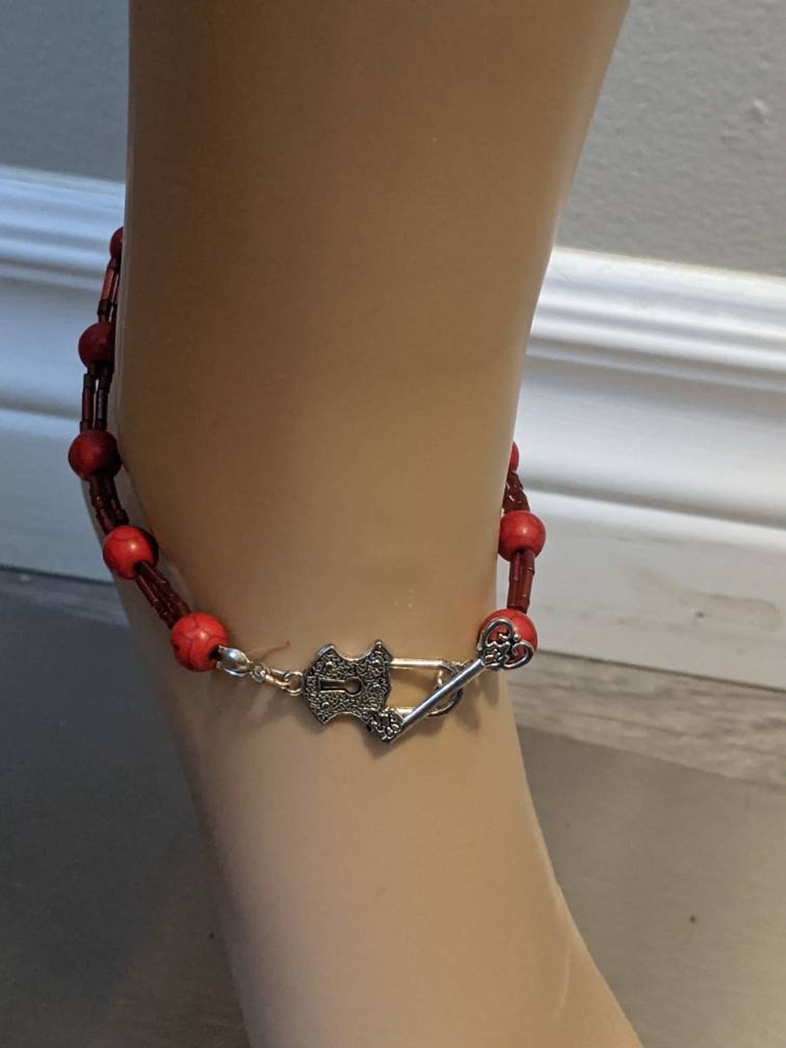 Red Anklet Red Ankle Jewelry Red Beaded Anklet Red Beads - Etsy