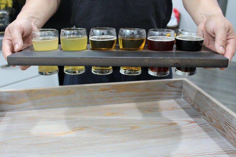 Beer Flight Tasting Wooden Tray Holder With Glasses and Chalkboard ...