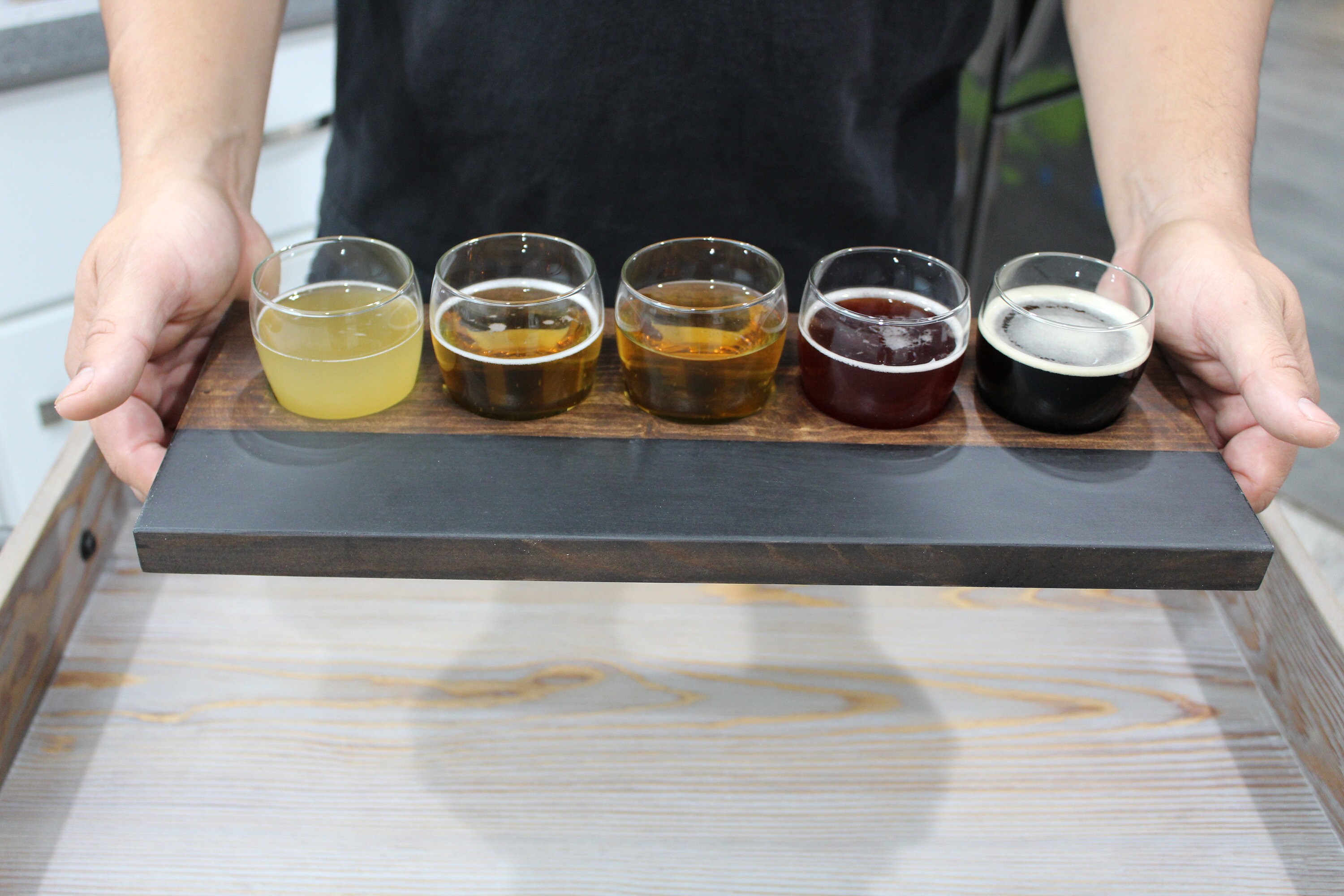 Beer Flight Tasting Wooden Tray Holder With Glasses and | Etsy