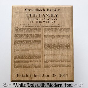 Personalized Family Proclamation to the World 12x15 Solid Wood Plaque ...
