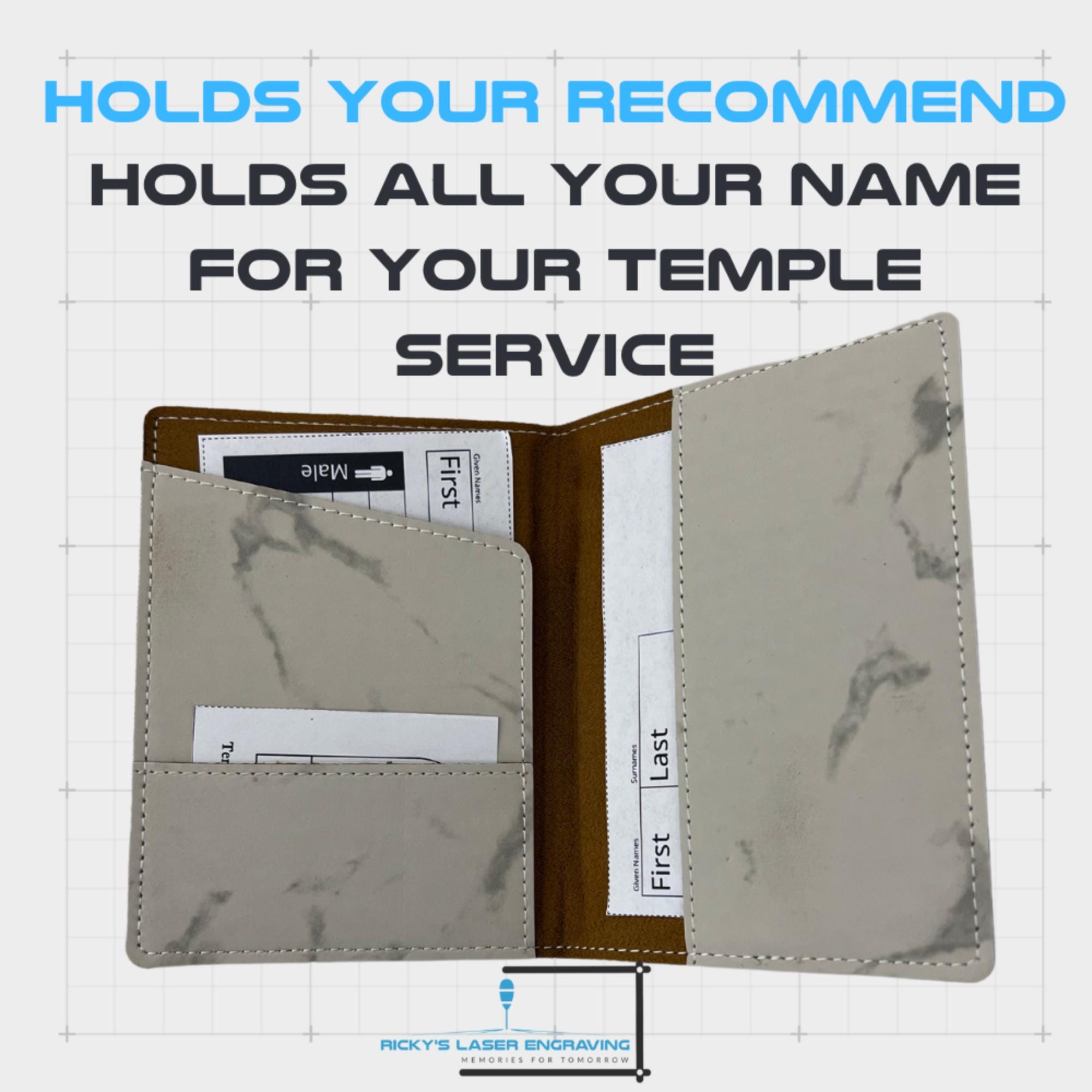 Personalized Leather Temple Recommend Holder With Name, LDS Temple ...