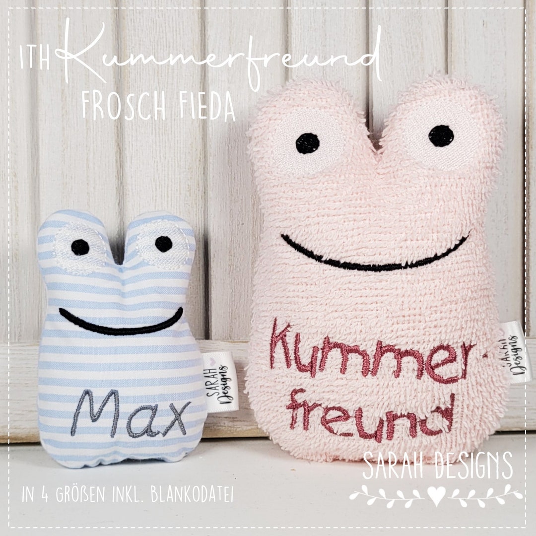 Embroidery File ITH Sorrow Friend Frog Frieda 4 Sizes Including Blank ...