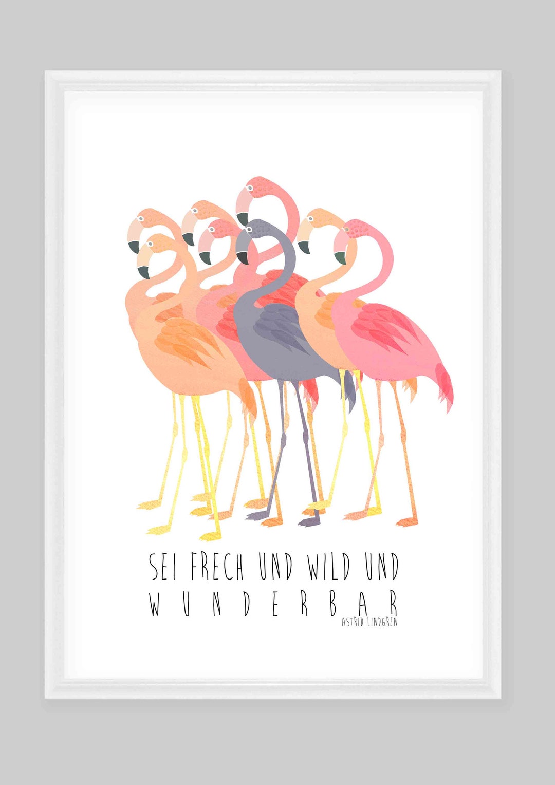 Children's Picture,poster Nursery,flamingo Picture,gift Birth,baptismbe ...