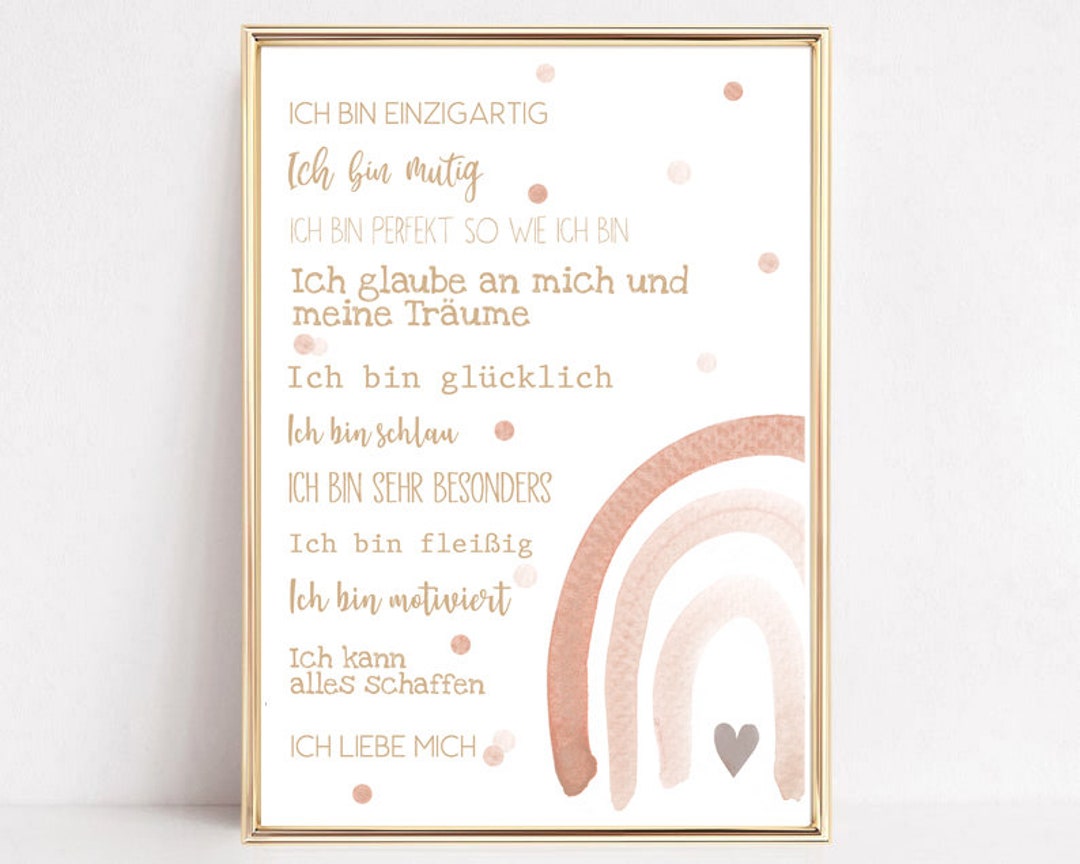 Motivationsposter, Mutmacher Poster, Affirmationsposter für Kinder ...