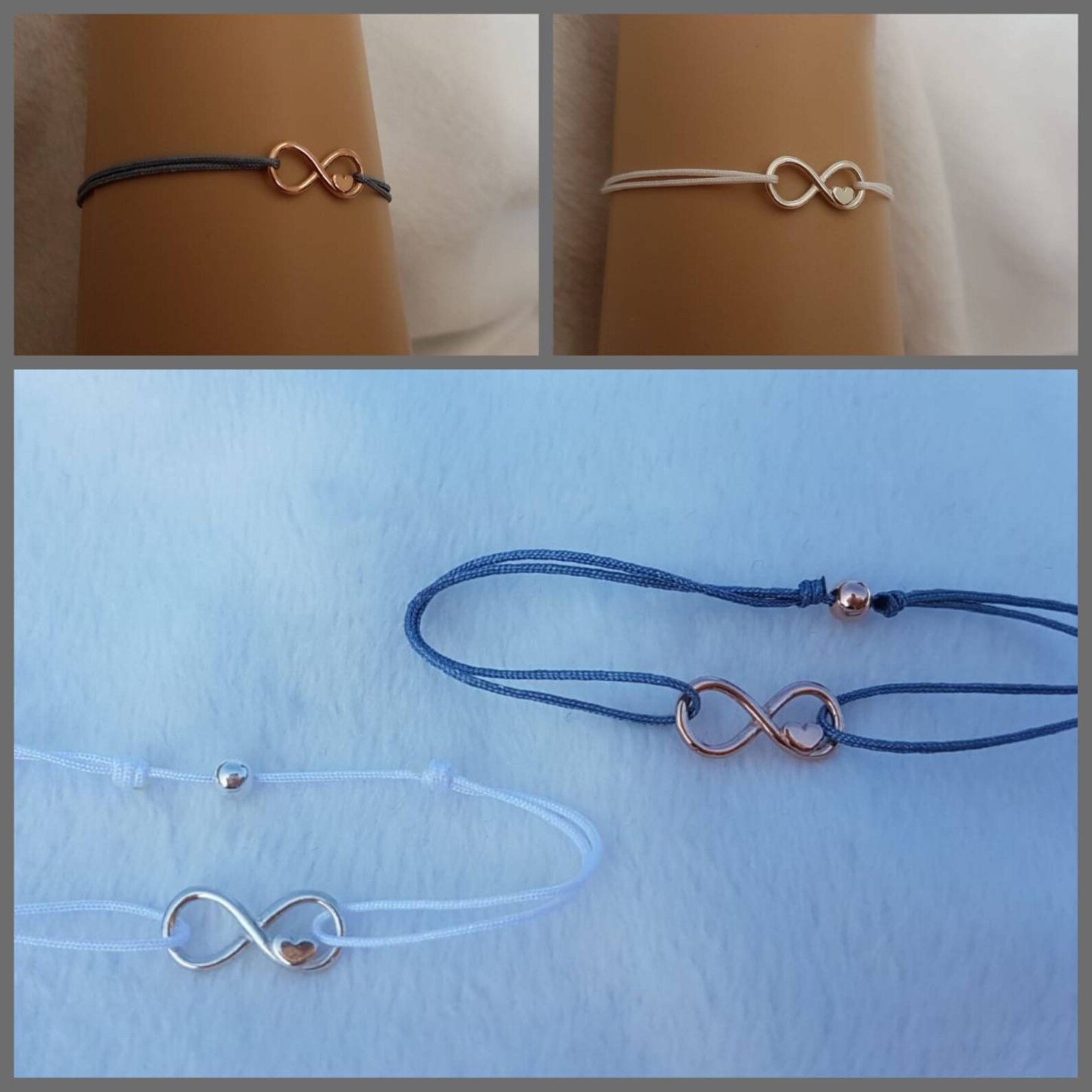 Silver Bracelet With Infinity Sign, Infinity Bow With Heart, Bracelet ...
