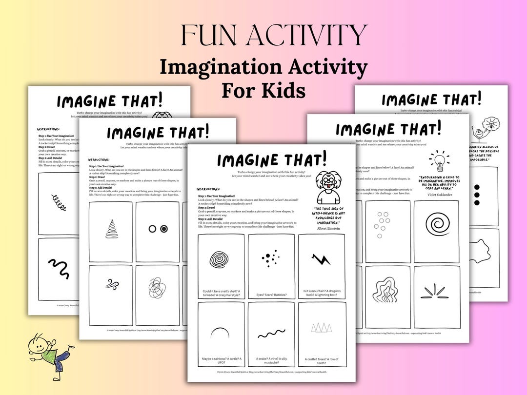 Imagination Drawing Worksheets: Kids Art Prompts (digital Download) - Etsy