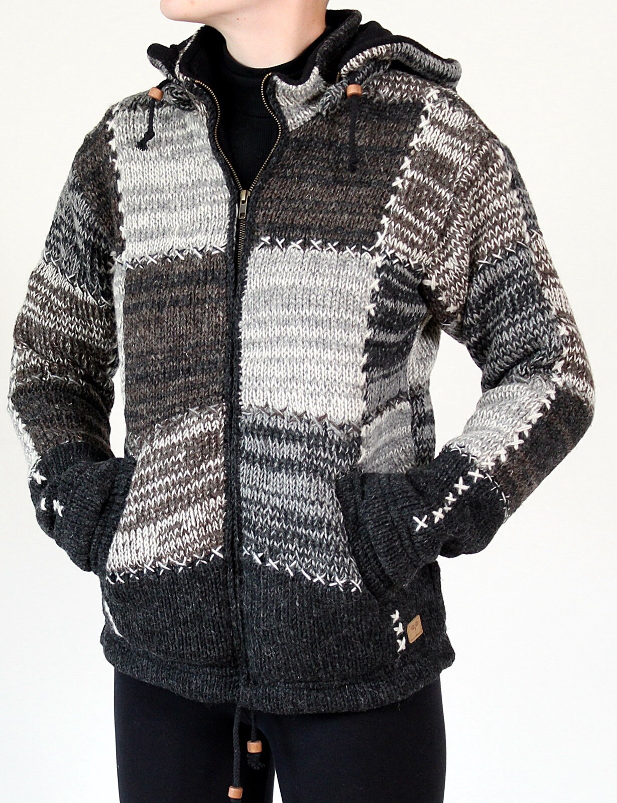 Patchwork Wool Jacket 100% Sheep Wool 5 Sizes Handmade Nepal - Etsy UK