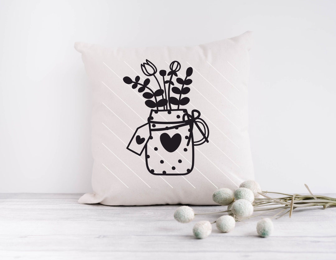 Blommalove Flower Vase With Heart Plotter File Plotter Template Cutting ...