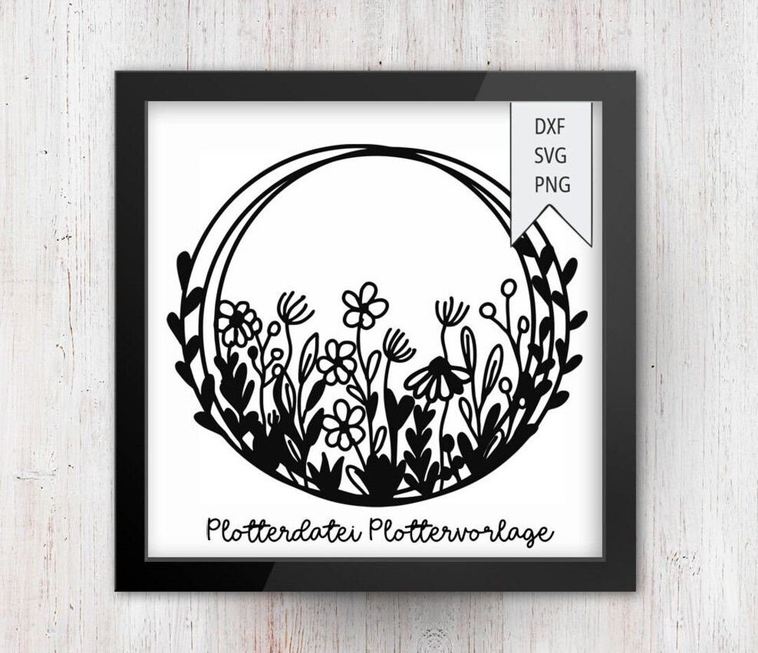 Flower Wreath 1 a Plotter File Plotter Template for Easter Spring ...