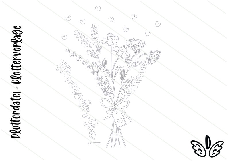 Flowers #1 ein Blumenstrauss für Dich - Plotterdatei Plottervorlage Schneidevorlage png svg dxf ...