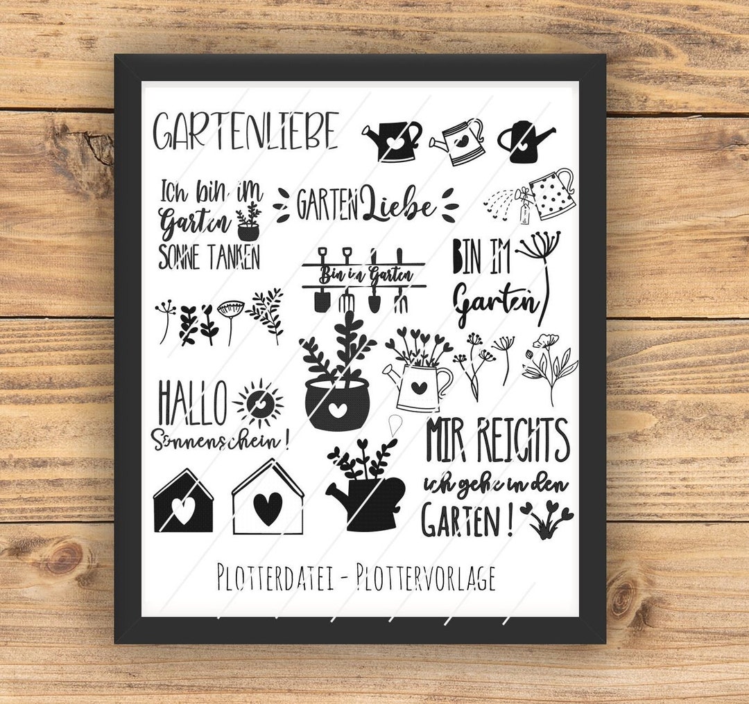 Garden Love Plotter Template Plotter File SVG PNG DXF Spring Summer ...