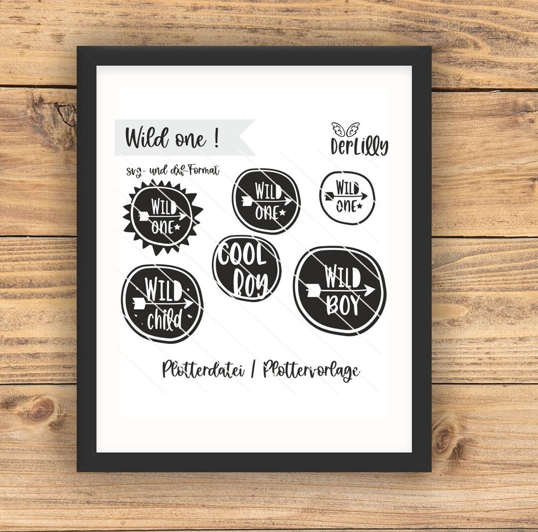 Wild One Plotter File Plotter Template for Wild Boys and Girls Cutting Template Dxf Svg Png - Etsy