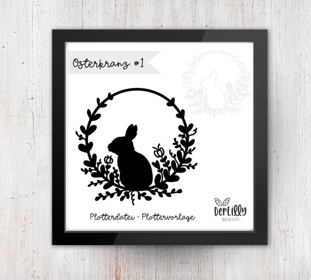 Easter Wreath 1 a Plotter File Plotter Template for Easter Spring ...