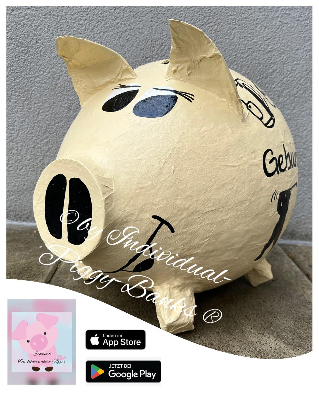 XXL Piggy Bank Golf Pig Gift Money Gift Golfer Card Box Birthday BOX ...