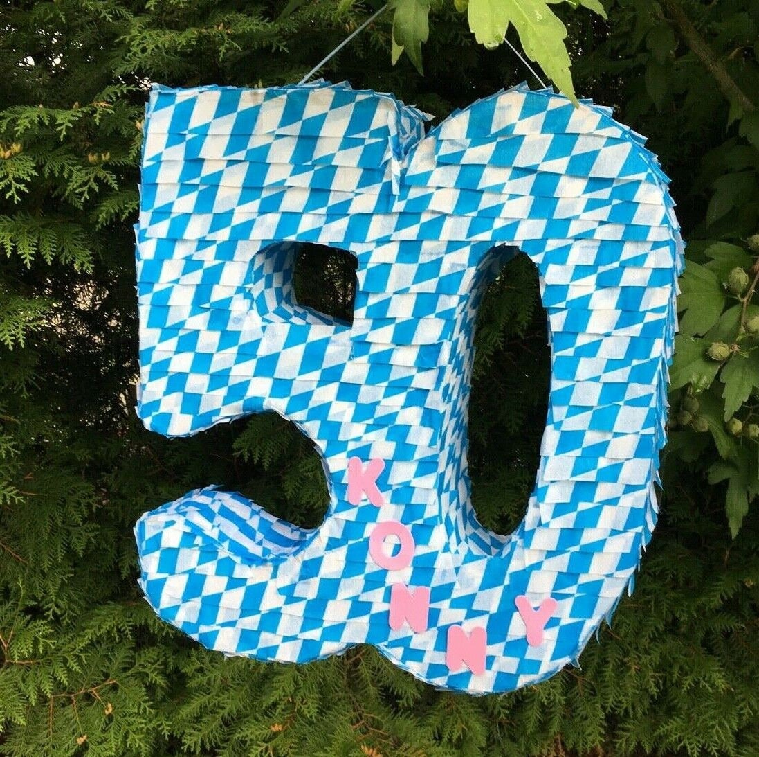 Pinata Zahl 50 mit bayrischen Rauten Geschenke Box Füllbox - Etsy.de