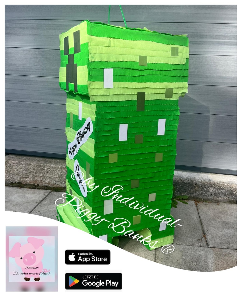 XXL Piñata, Pop-up Piñata, Creeper, Birthday Gift, Kids' Birthday ...